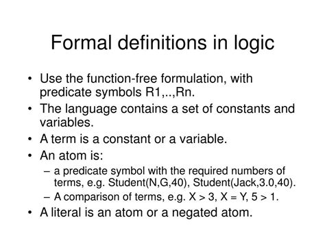 ppt relational schemas and predicate logic notation powerpoint