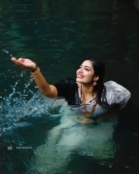 Swathi Sanjeevan On Instagram In 2024 Wet Dress Saree Photoshoot Beautiful Casual Dresses