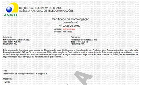 Brasil Homologações Do Switch Pela Anatel Tem Requerente Alterado