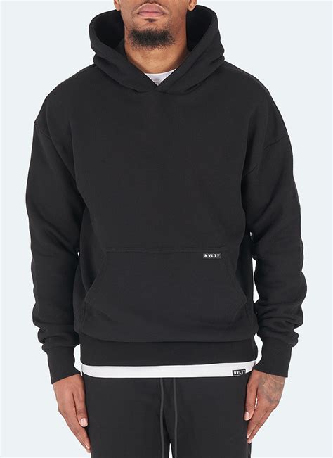 Heavyweight Essential Hoodie Black Eu N V L T Y