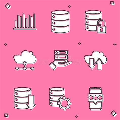 Set Pie Chart Infographic Server Data Web Hosting Security With