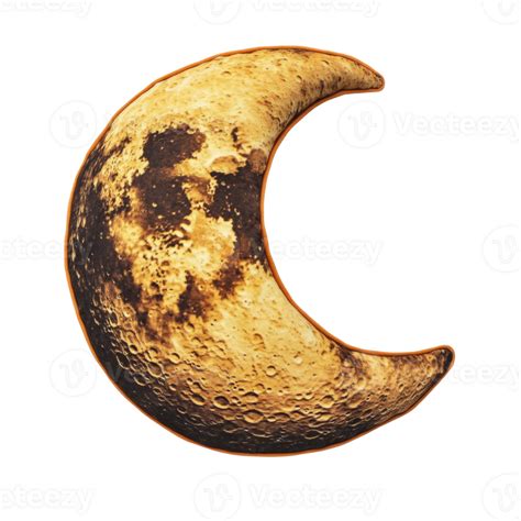 Crescent Moon Shaped Pillow With Realistic Surface Detail 55538055 Png
