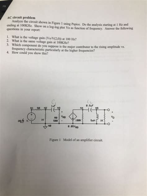 Solved Fb Ac Circuit Problem Analyze The Circuit Shown In