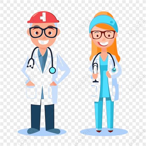 의사와 간호사 클립 아트 의사와 간호사 격리 된 벡터 만화 일러스트 레이 션 Png 일러스트 무료 다운로드 Lovepik