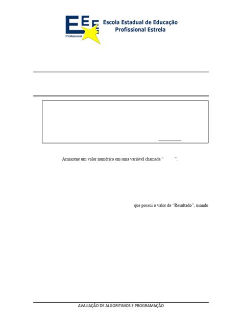 prova de algoritimos and programacao 2020 pdf