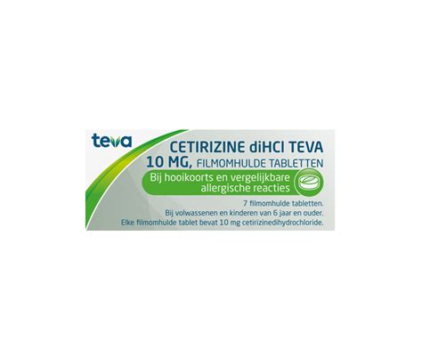 Cetirizine Dihcl Teva 7 Tabletten 10mg Effectieve Verlichting Van Al