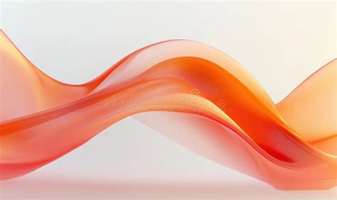Abstract Orange Wave Design Smooth Flowing Curves Translucent