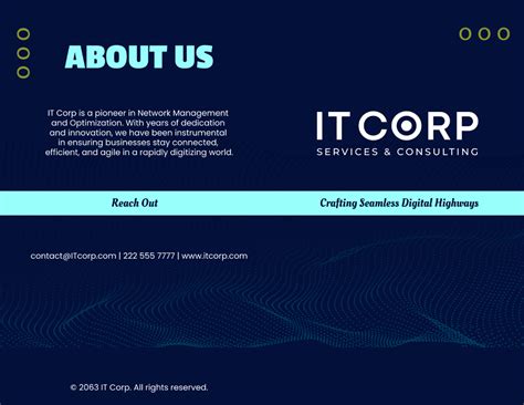 It Network Management And Optimization Company Profile Digital Brochure Template Edit Online