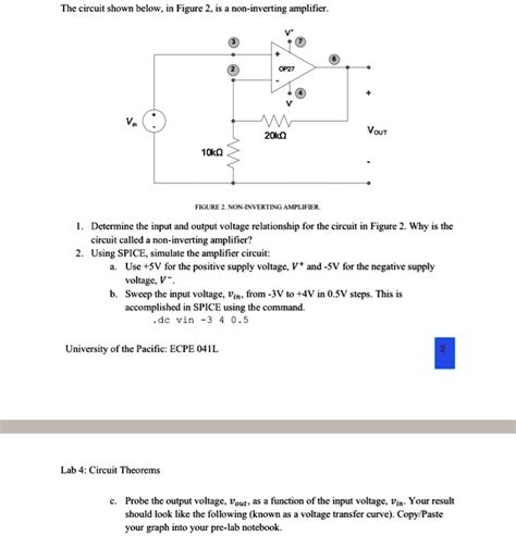 SOLVED The circuit shown below in Figure is a non inverting amplifier MM kÎ VOUT kÎ