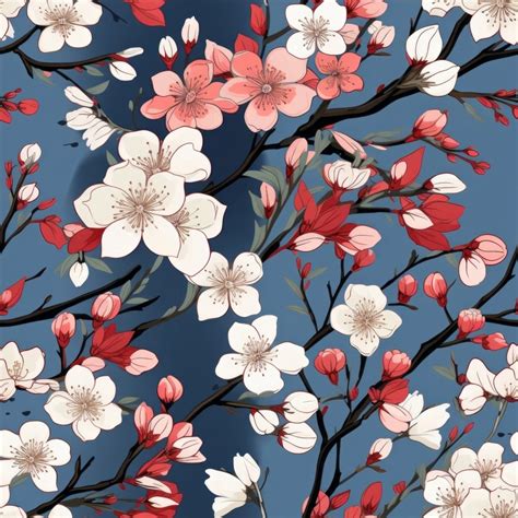 Delicate Sakura Blossoms Pattern Seamless Pattern Design For Download