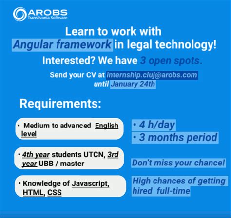 arobs internship angular facultatea de matematică și informatică