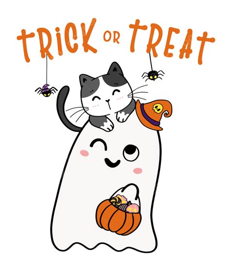 Cute Adorable Halloween Clipart Png Images Cute Cat On Adorable Ghost
