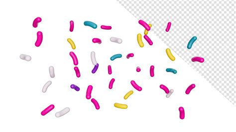 Premium Psd Colorful Sprinkle Falling On Isolated Background 3d