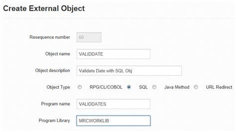 Validating Via An Sql External Object