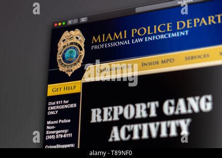 Miami Police Department Website Homepage Close Up Of Police Dept Logo