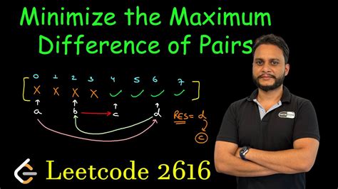 Minimize The Maximum Difference Of Pairs Leetcode 2616 Youtube