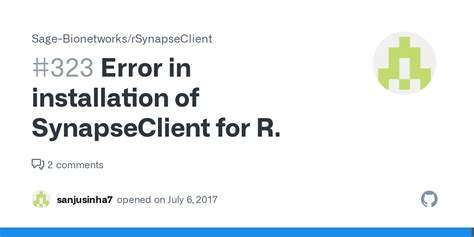 Error In Installation Of Synapseclient For R · Issue 323 · Sage Bionetworksrsynapseclient