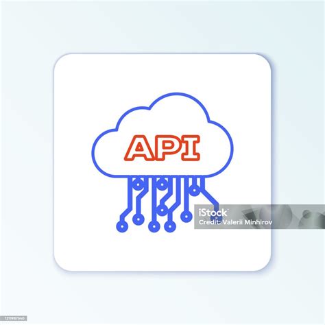 Icône Dinterface Api Line Cloud Isolée Sur Fond Blanc Technologie Api De Linterface De