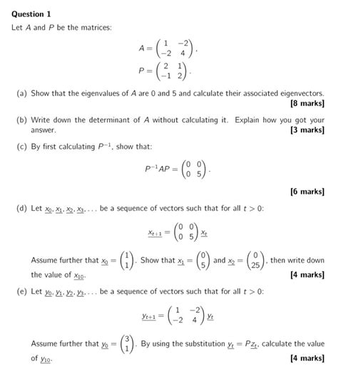 Solved Let A And P Be The Matrices Beg