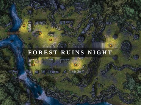 Forest Ruins Digital Battlemap Dnd Battle Map Digital Battle Map 5e