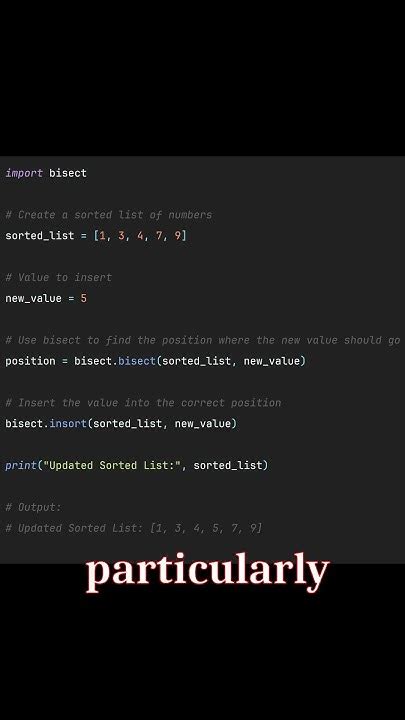 Python Trick That Uses The `bisect` Module For Efficient Element
