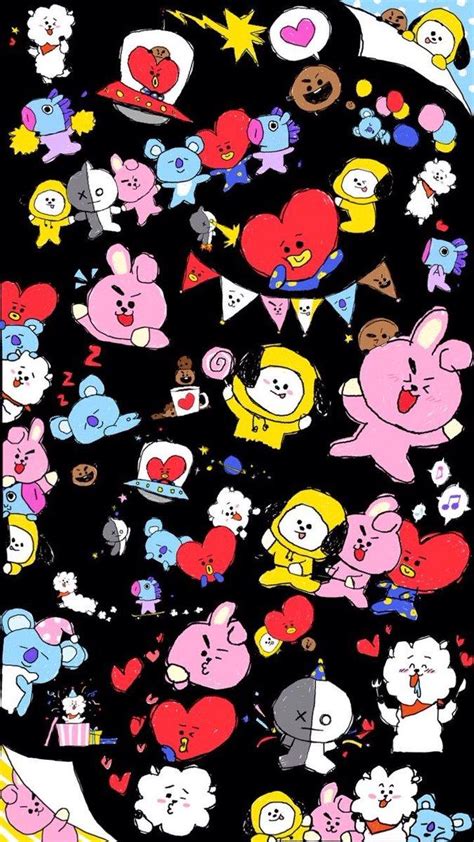 Black Aesthetic Bt21 Wallpapers Wallpaper Cave