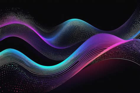 Premium Photo Flowing Dots Particles Wave Pattern Halftone Gradient Curve Shape Isolated On White