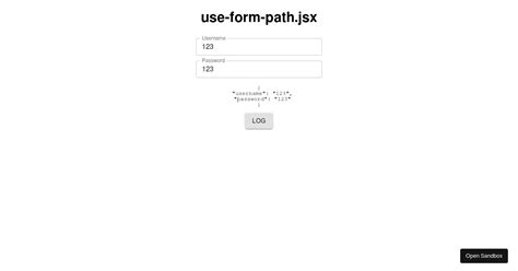 Use Form Path Codesandbox