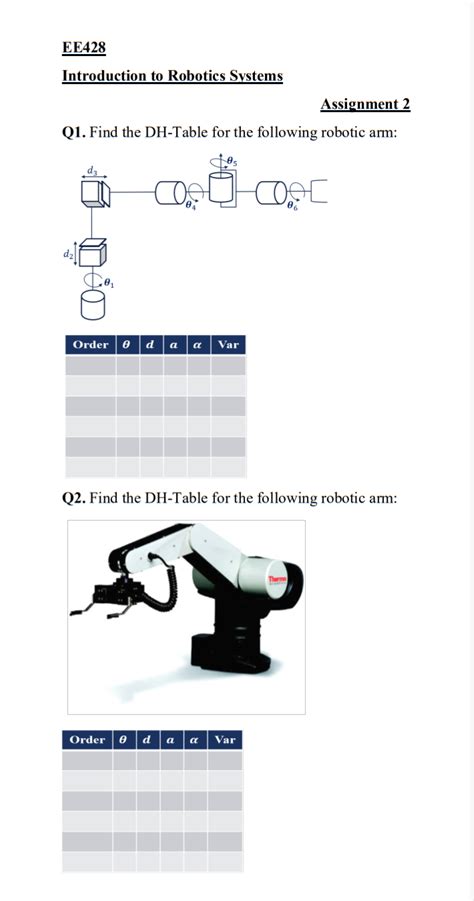 Solved Ee428 Introduction To Robotics Systems Assignment 2