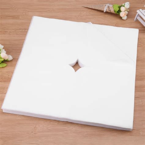 부직포 일회용 마사지 테이블 얼굴 구멍 커버 100 개 사각 마사지 침대 옆 패드 가정용 접이식 패드 Aliexpress