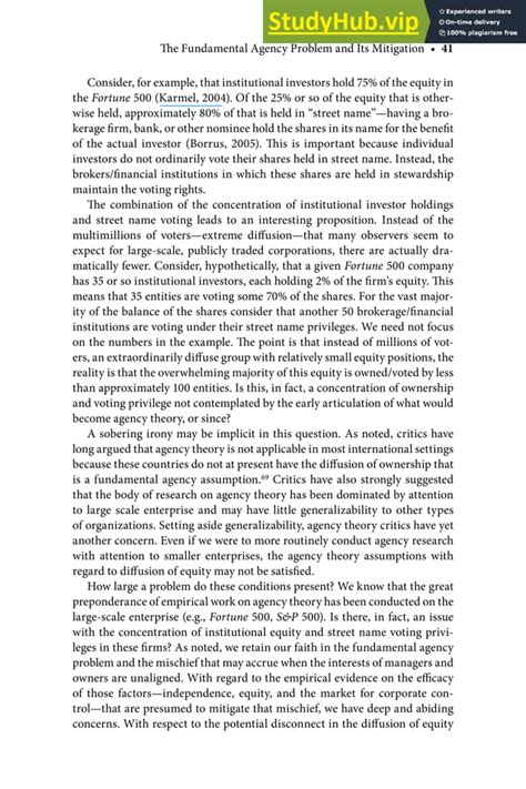 1 The Fundamental Agency Problem And Its Mitigation Pdf