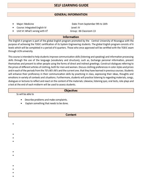 Self Learning Guide Unit 6 E4 Pdf