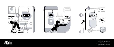 Chatbot Programming Abstract Concept Vector Illustration Set Chatbot