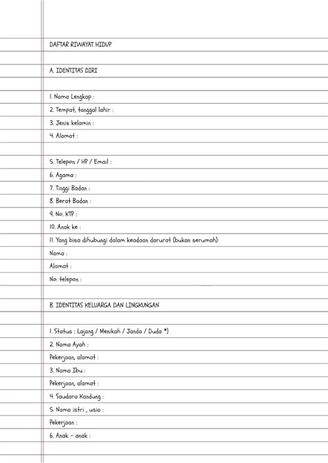 Contoh Cv Tulis Tangan Begini Format Yang Benar