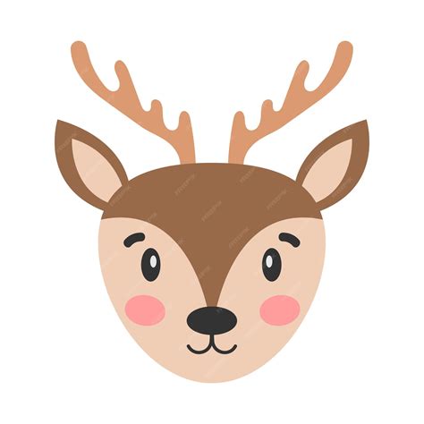Premium Vector Cartoon Deer The Head Of A Deer Cute Illustration Of A