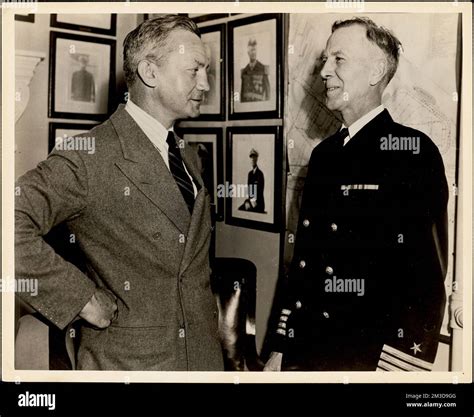 James Forrestal Visits Captain A R Marron Mgr Military Personnel