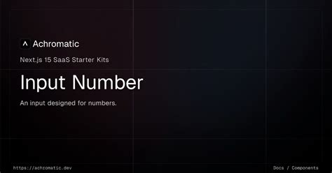 Input Number Achromatic