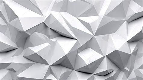 3d Render Of Triangular Polygons On A Clean White Background Low Poly