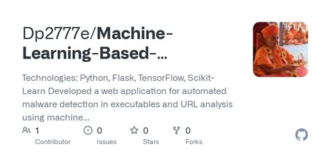 Github Dp2777emachine Learning Based Malware And Url Detection System Technologies Python