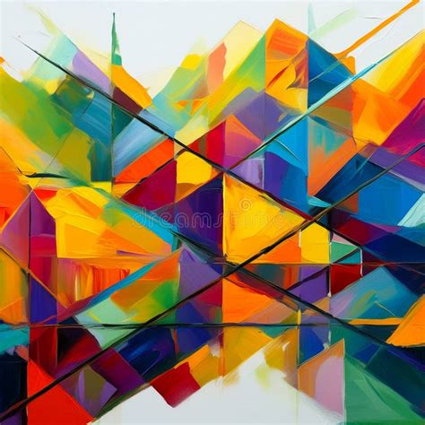 Abstract Geometric Patterns In Bold Contrasting Colors On White