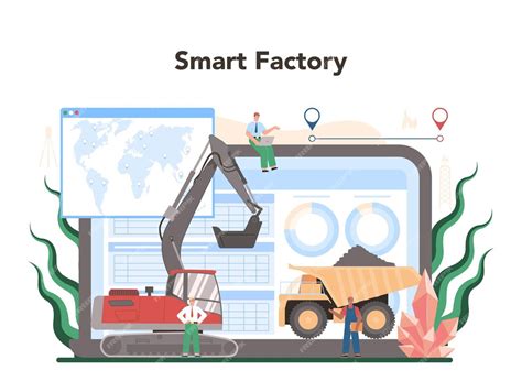 Free Vector Mining Concept Online Service Or Platform Mineral And Natural Resources Extraction