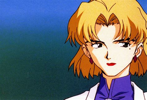 Download Ritsuko Akagi Deep In Thought At Her Workstation Wallpaper