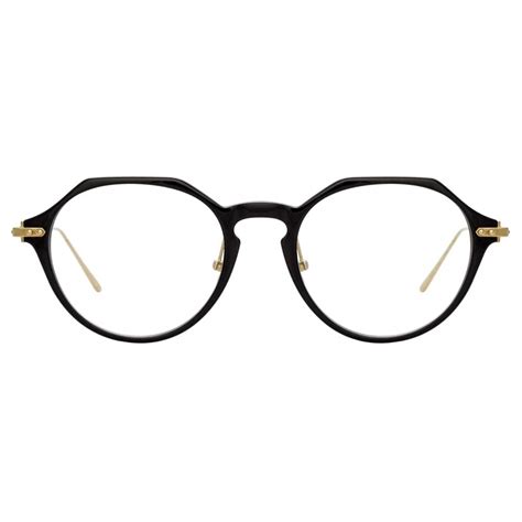 Linda Farrow Linear Wren Angular Optical Glasses In Black Lf05c1opt Linda Farrow Eyewear