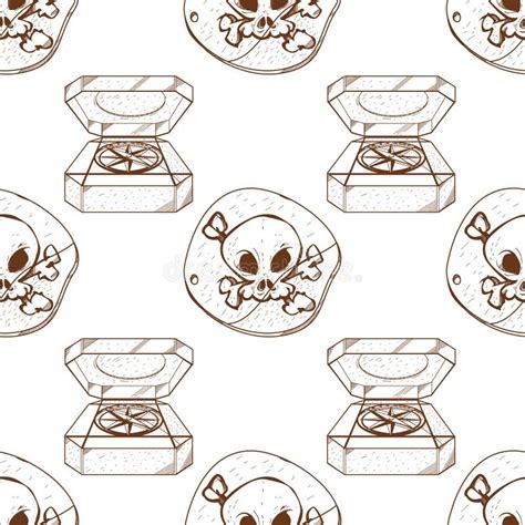 Seamless Pattern For Design Surface Compass Stock Illustration