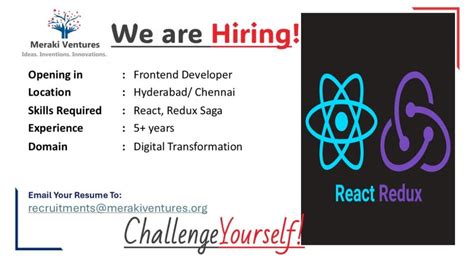 Meraki Ventures On Linkedin Hyderabad Chennai React Reactdeveloper Frontend