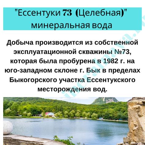 Ессентуки 73 минеральная вода: откуда производитель, показания, отзывы