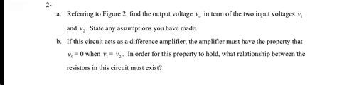 solved referring to figure 2 find the output voltage v0 in