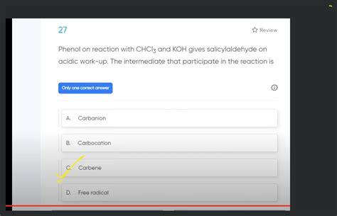 27 ≈ Review Phenol On Reaction With Chcl3 And Koh Gives Salicylaldehyde
