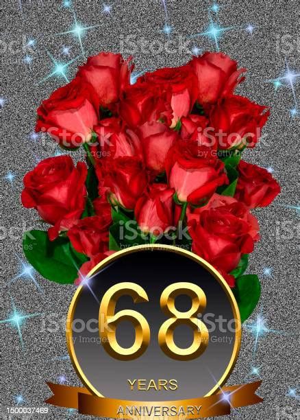 3d 그림 68 기념일 축제 배경에 황금 숫자입니다 기념일 축하 파티를 위한 포스터 또는 카드 금색에 대한 스톡 사진 및 기타 이미지 Istock