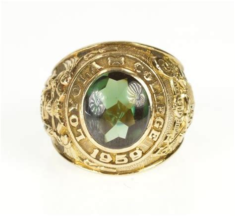10k Ornate Loyola College 1959 Class Ring Size 775 Yellow Gold Class